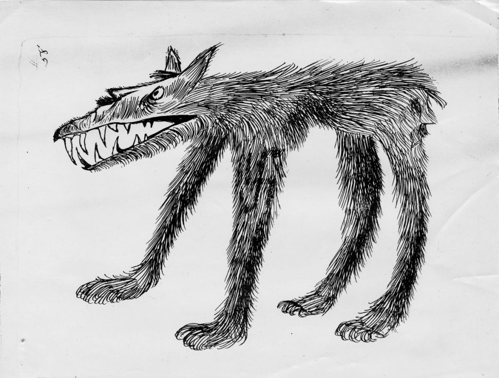 Propaganda drawing with Hitler as a two-faced wolf, 1944. From a ...