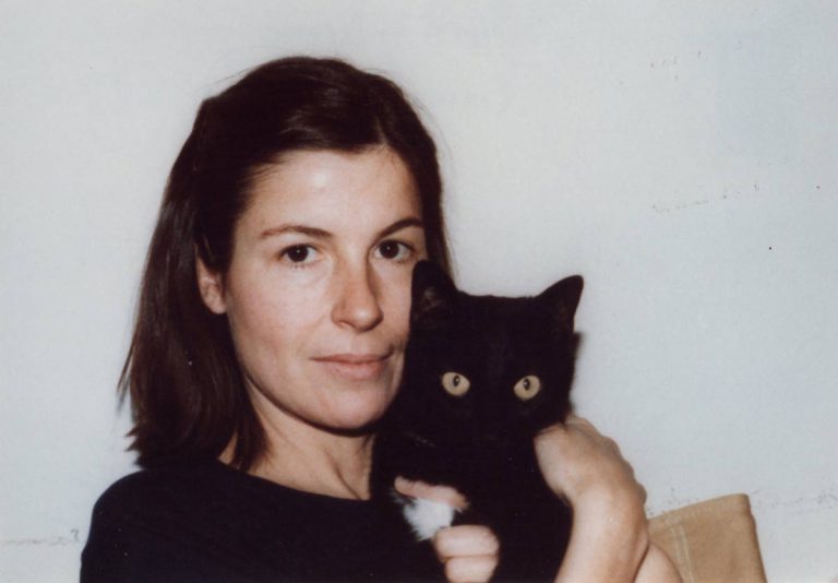 Sigrid with the cat Papoose, 1978. - Saul Steinberg Foundation